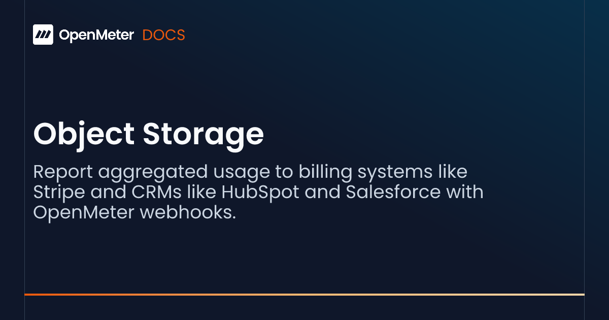 Object Storage | OpenMeter