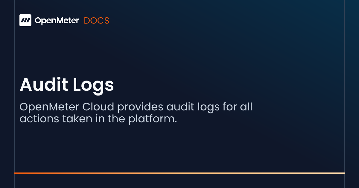 Audit Logs | OpenMeter
