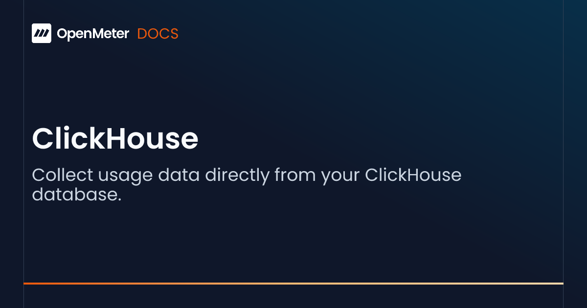 ClickHouse | OpenMeter