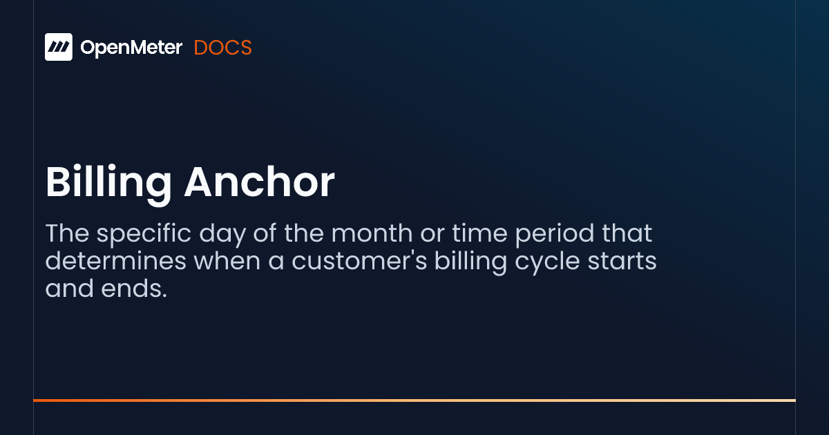 Billing Anchor | OpenMeter