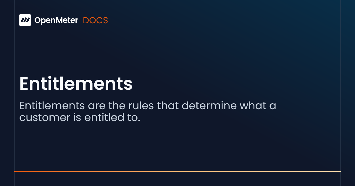 Entitlements | OpenMeter