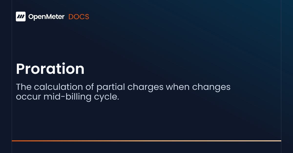 Proration | OpenMeter