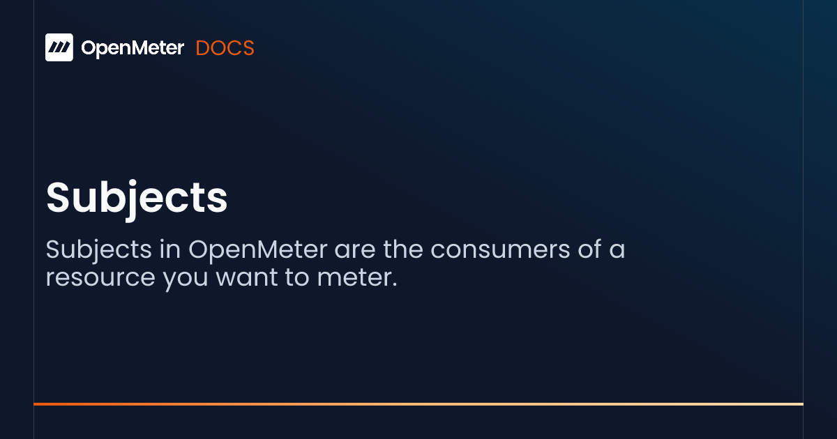 Subjects | OpenMeter