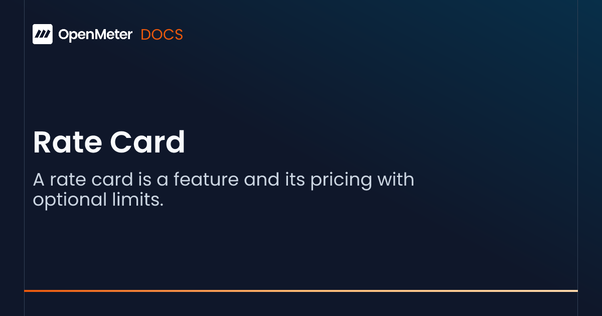Rate Card | OpenMeter